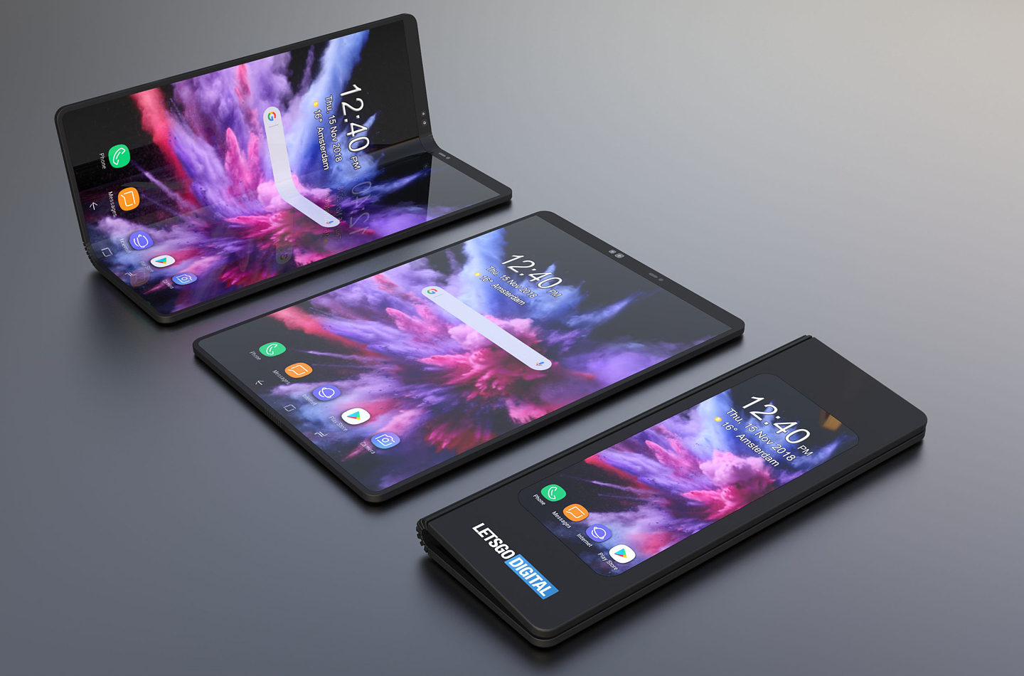 Samsung opvouwbare telefoon 3D renders | LetsGoDigital
